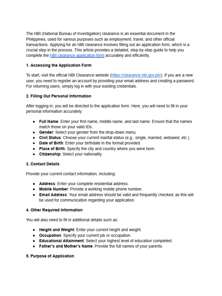 Understanding the NBI Clearance Application Form_ a Step-By-Step Guide ...