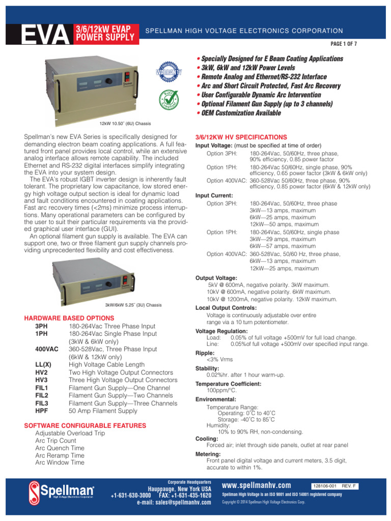 3/6/12kW EVAP Power Supply | PDF | Power Supply | Electrical Equipment