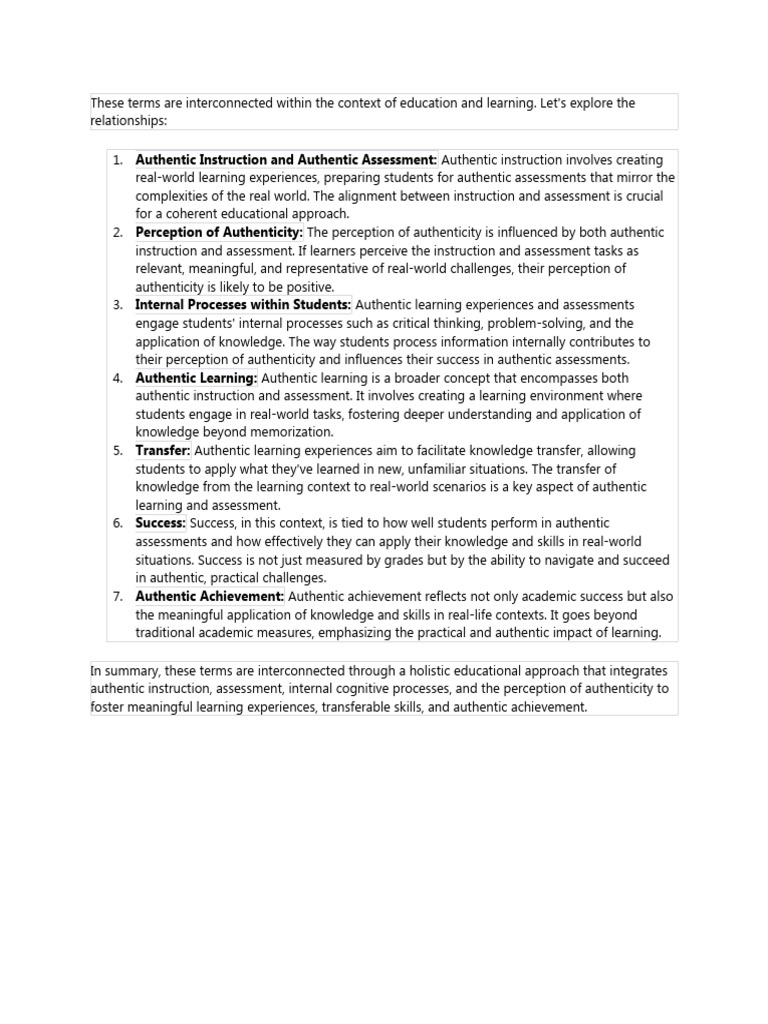 These terms are interconnected within the context of education and learning | Download Free PDF ...