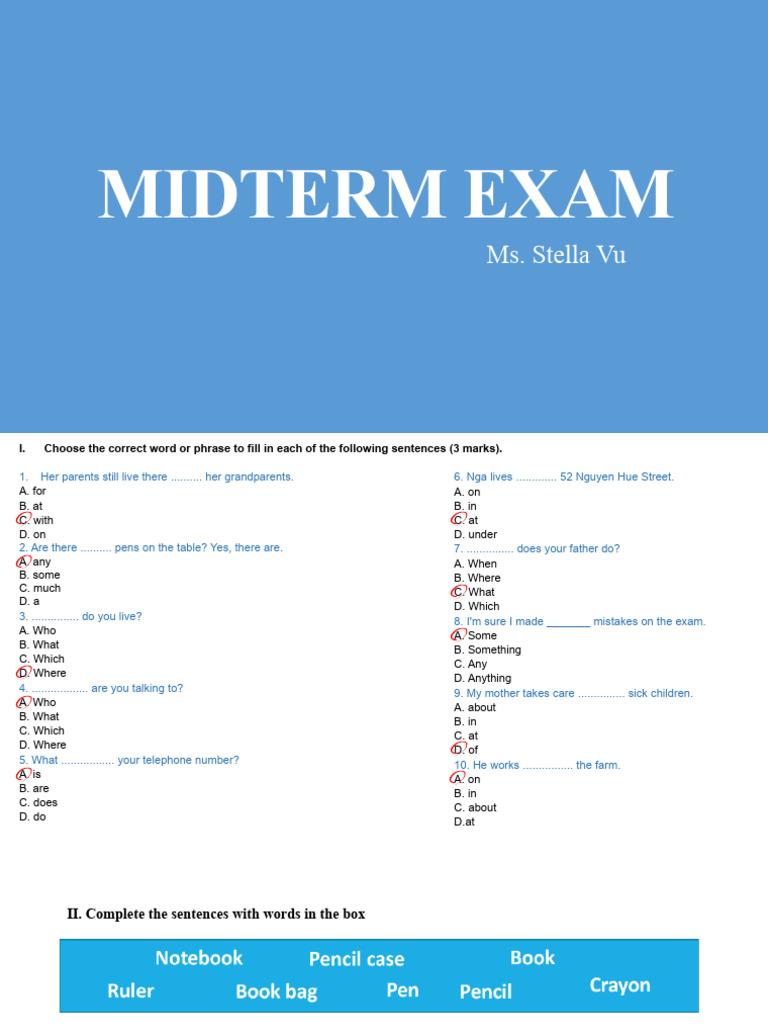 Midterm Exam | PDF | Writing Implements