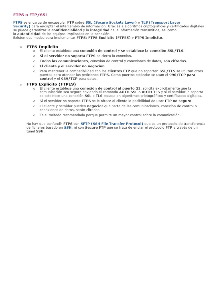 FTP Sobre TLS | PDF | Transport Layer Security | Protocolo de ...