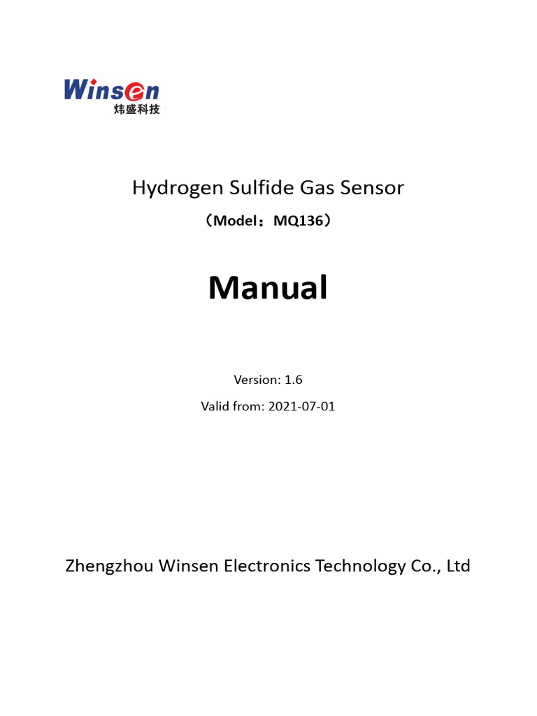 MQ 136 | PDF | Sensor | Electrical Resistance And Conductance