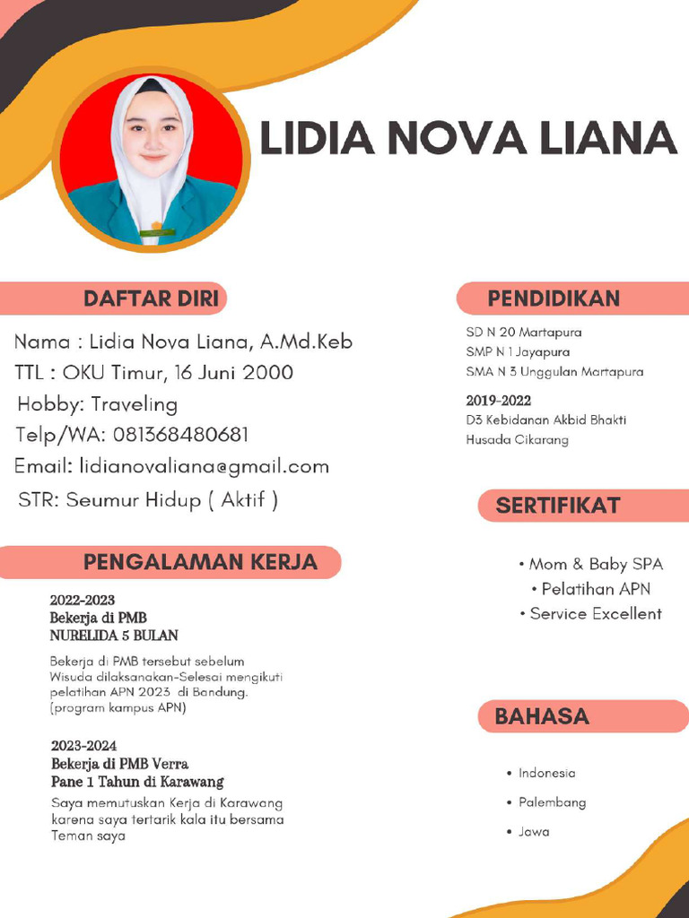 CV Lidia Nova Liana | PDF