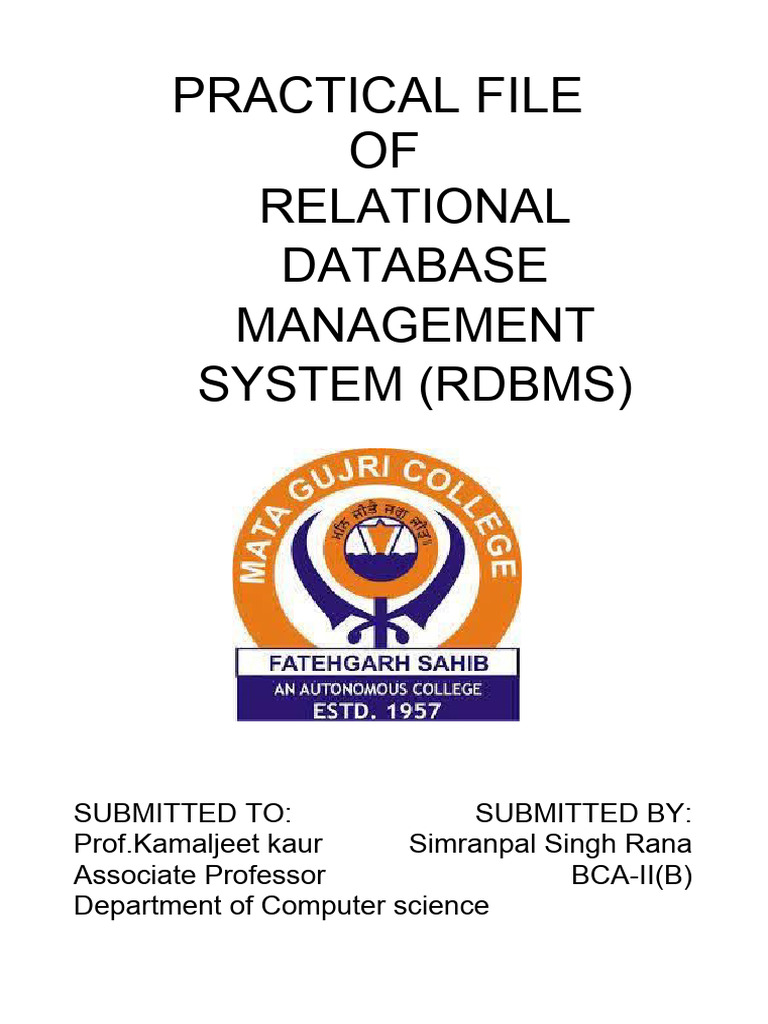 Rdbms File Dabba | PDF | Pl/Sql | Database Index