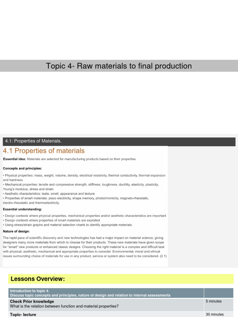 Topic 4-Raw Material to Final Product | PDF | Deformation (Engineering ...