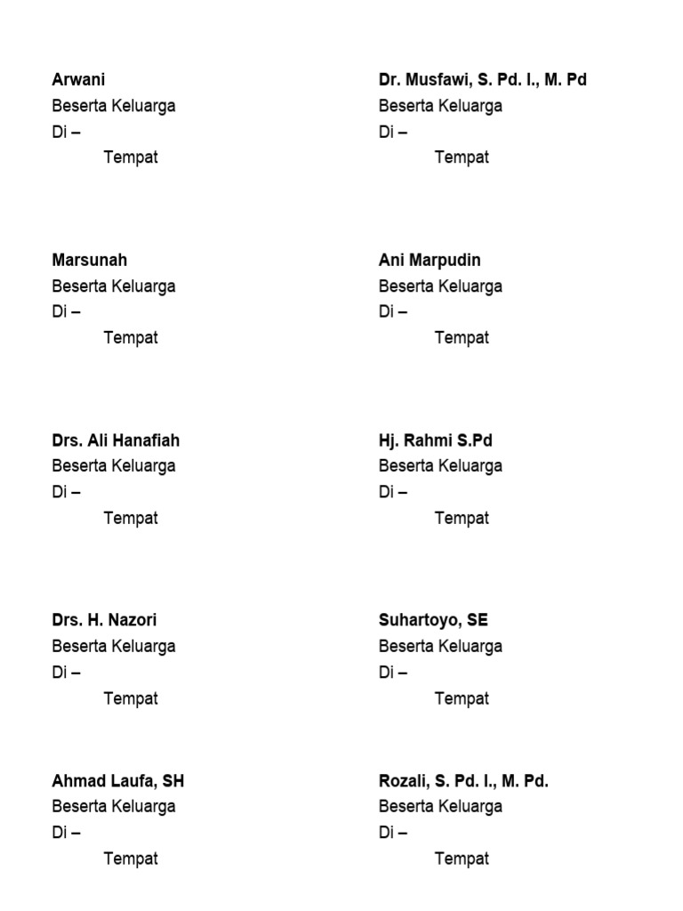 Format Label Undangan_champion 121 | PDF