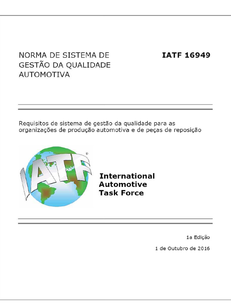 IATF 16949-2016 - Sistema de Gestão Da Qualidade Automotiva | PDF