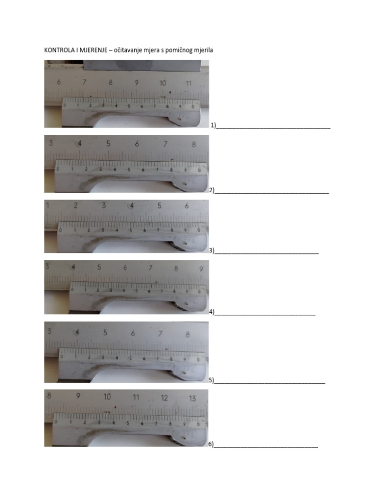 ocitavanje s pomicnog mjerila | PDF
