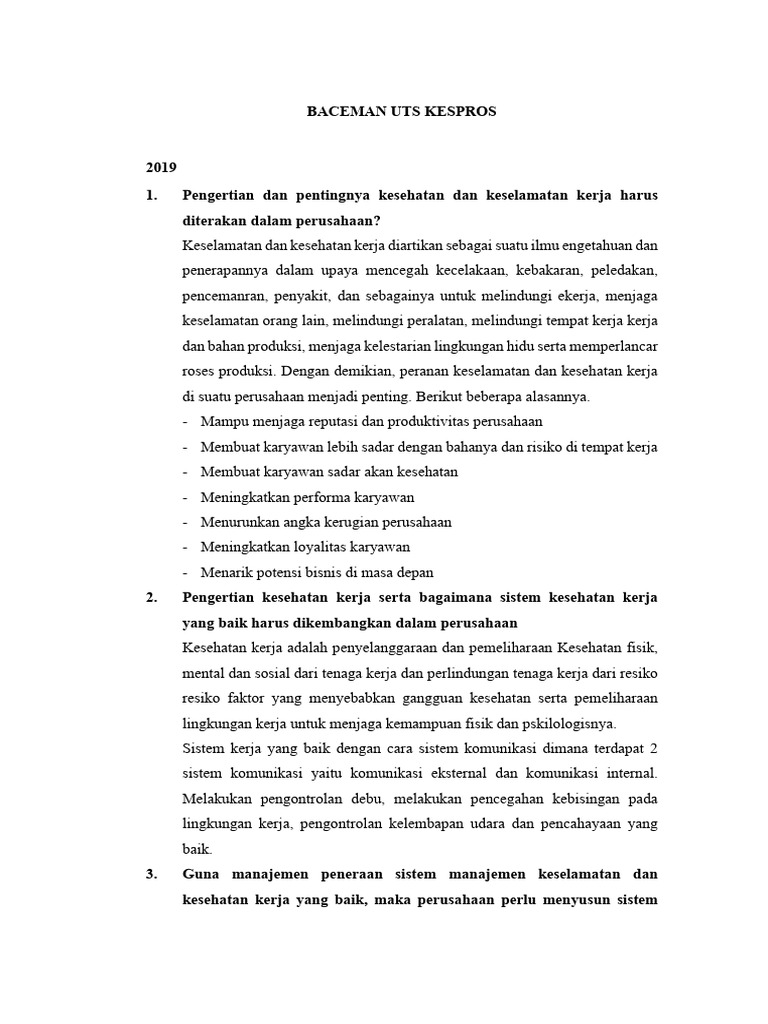 Fix Baceman Uts Kespros Bakotmah | PDF