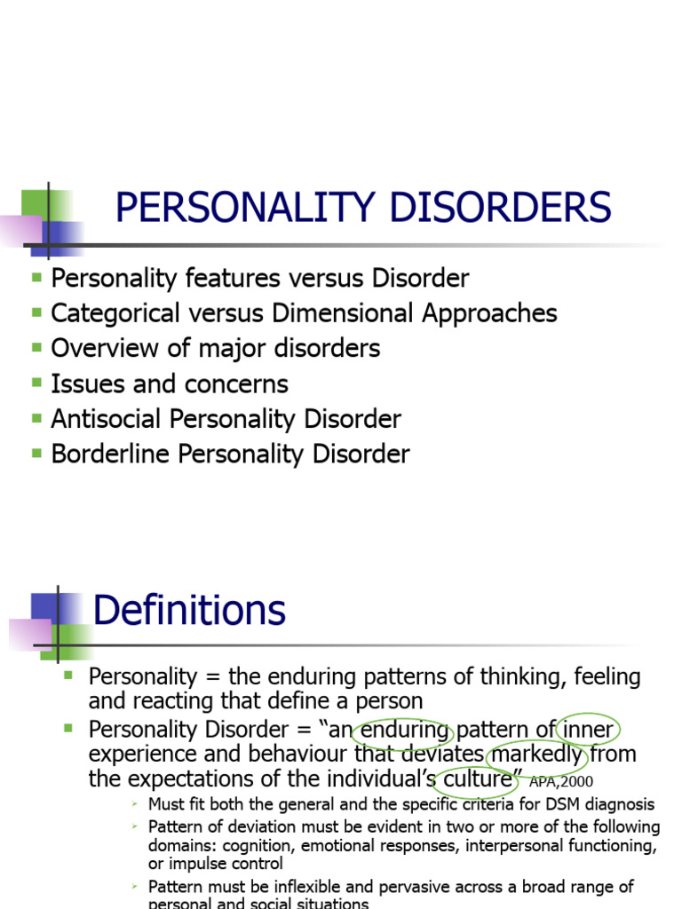 PSY2600 Personality Disorders | PDF | Personality Disorder | Mental ...