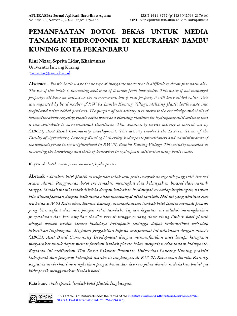 Daur Ulang Botol Plastik untuk Hidroponik | PDF | Sains & Matematika