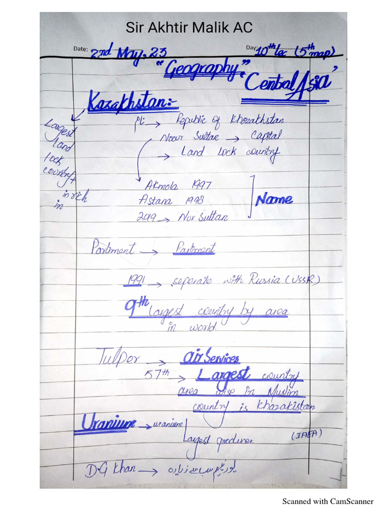 10th Lec Geography by Sir Akhtar MALIK AC UT TWICE PMS GK Topper | PDF