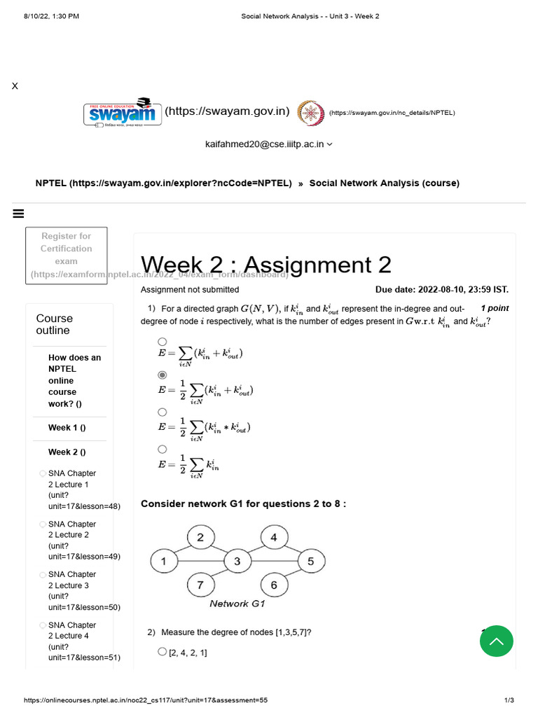 Social Network Analysis - Unit 3 - Week 2 | PDF | Combinatorics | Mathematical Relations