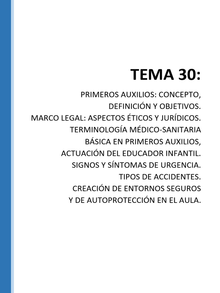 Subrayado Tema - 30 - Tec - Infantil | PDF | Quemar | Primeros auxilios