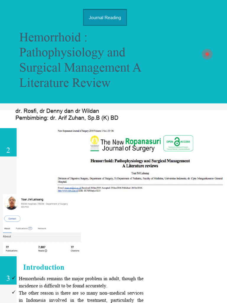 Hemorrhoid Pathophysiology and Management | PDF | Hemorrhoid ...
