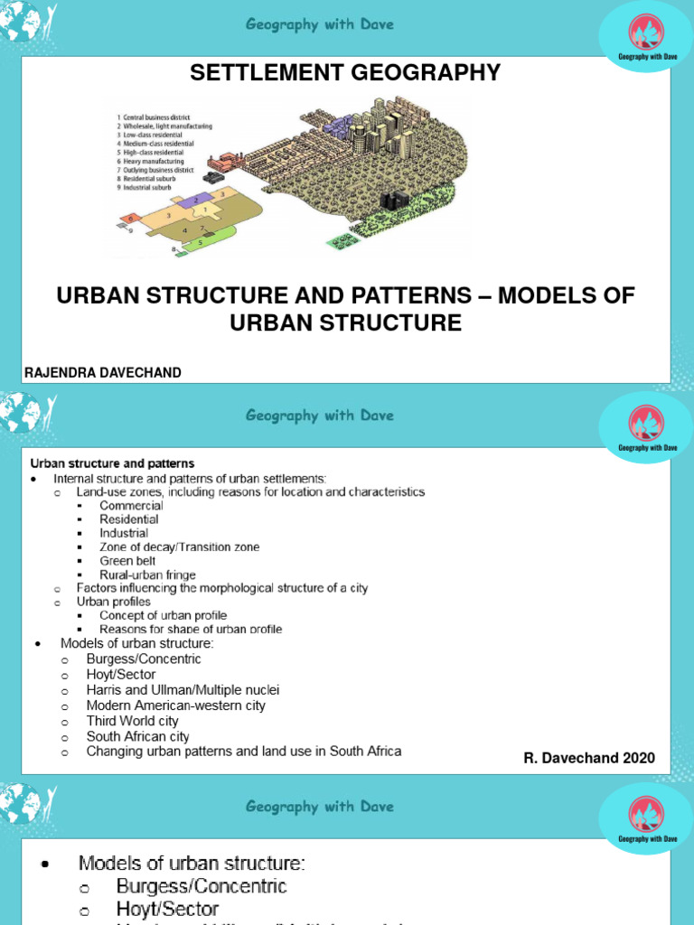 5 Geography Grade 12 Urban structure and patterns - Models of Urban ...
