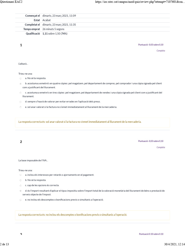 Qüestionari EAC2 Solució | PDF