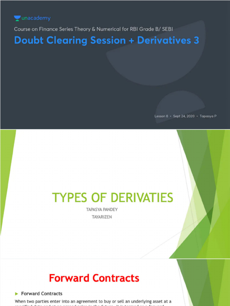 Doubt Clearing Session Derivatives 3 | PDF