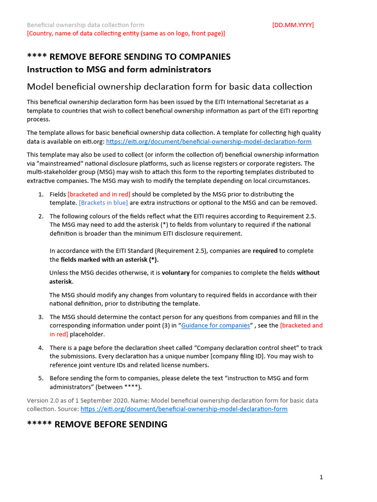 Model Eiti Beneficial Ownership Declaration Form - Basic Data - Incl ... Model Eiti Beneficial Ownership Declaration Form - Basic Data - Incl ...