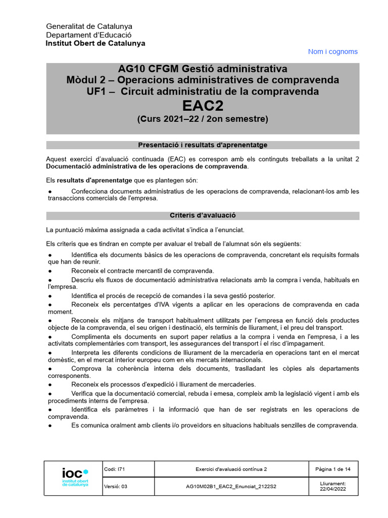 AG10M02B2 EAC2 Solució 2122S2 | PDF