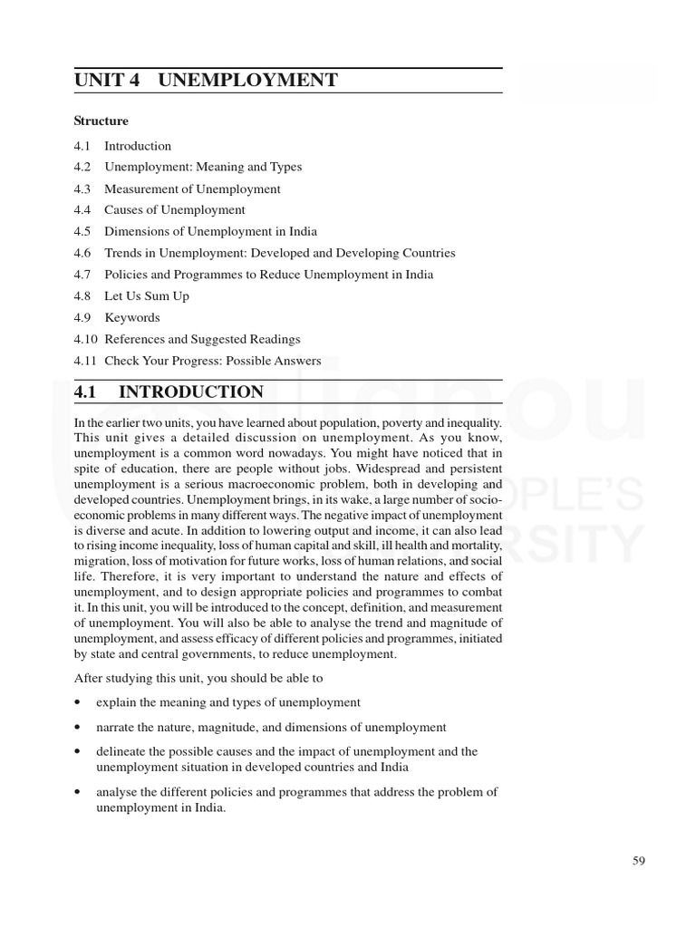 Unit-4 | Download Free PDF | Unemployment | Labour Economics