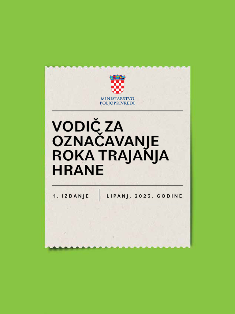 Vodic Za Oznacavanje Rokova Trajanja Hrane MREZNO | PDF