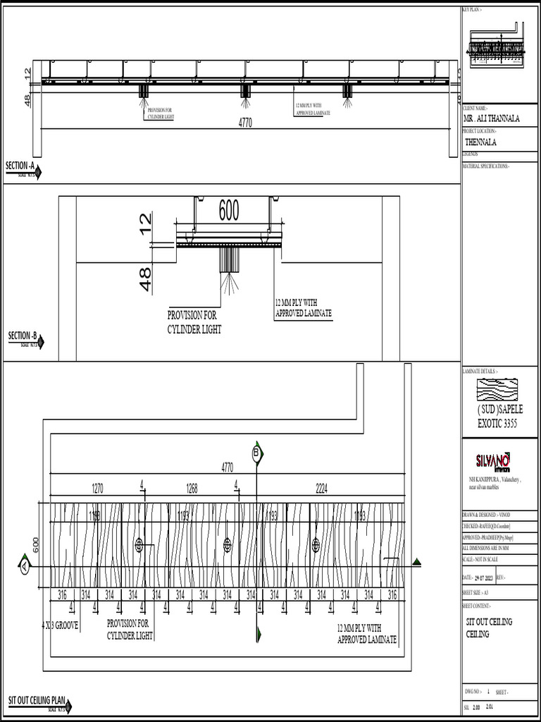 Sit Out Ceiling Plan and Specifications | PDF