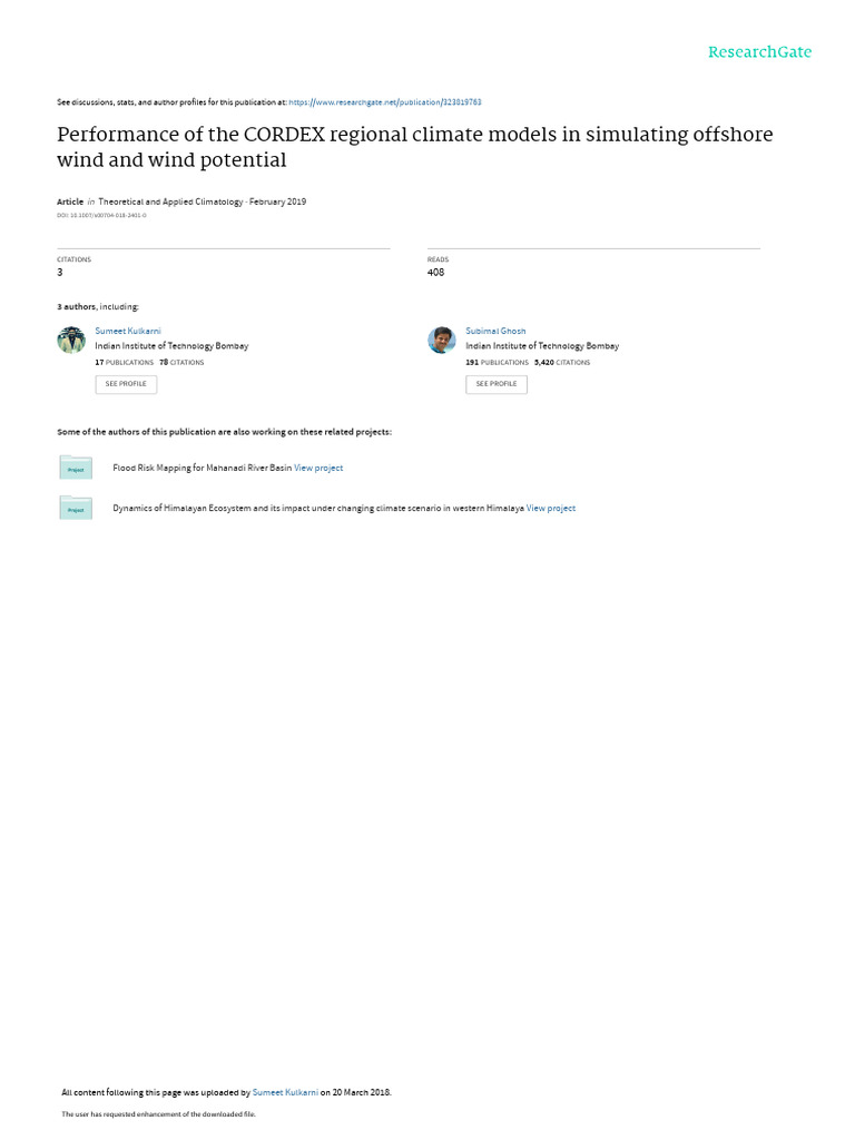 Performance Of The Cordex Regional Climate Models In Simulating 2018 Download Free Pdf