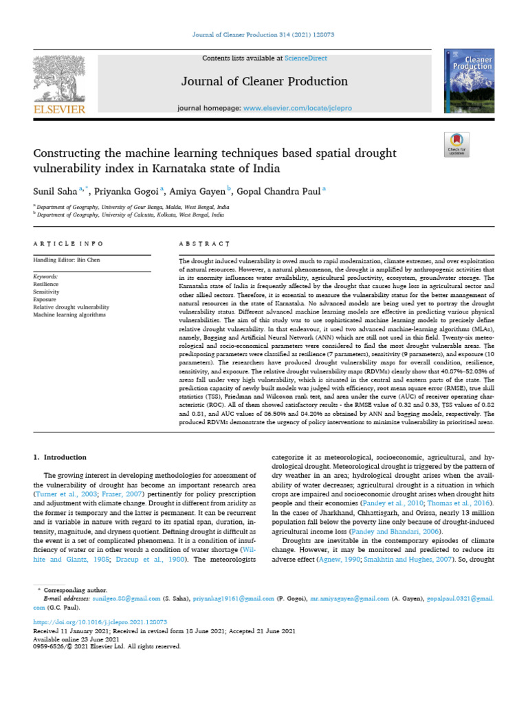 Constructing the machine learning techniques based spatial drought_2021 | Download Free PDF ...