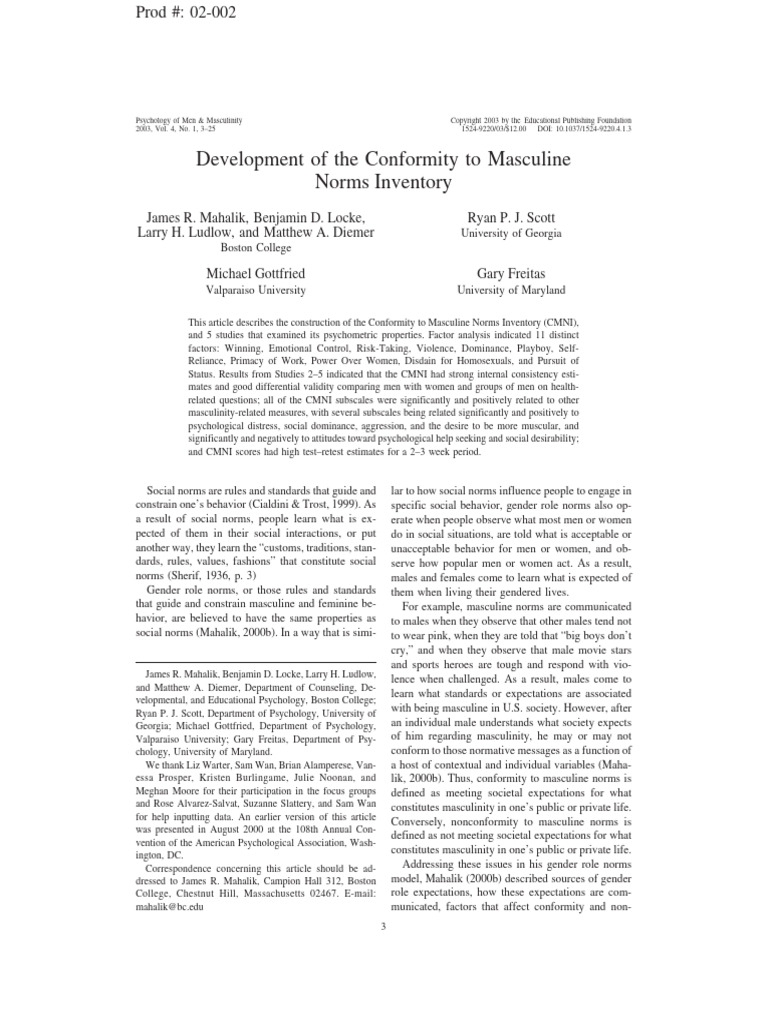 Development_of_the_Conformity_to_Masculi (1) | Download Free PDF | Conformity | Masculinity