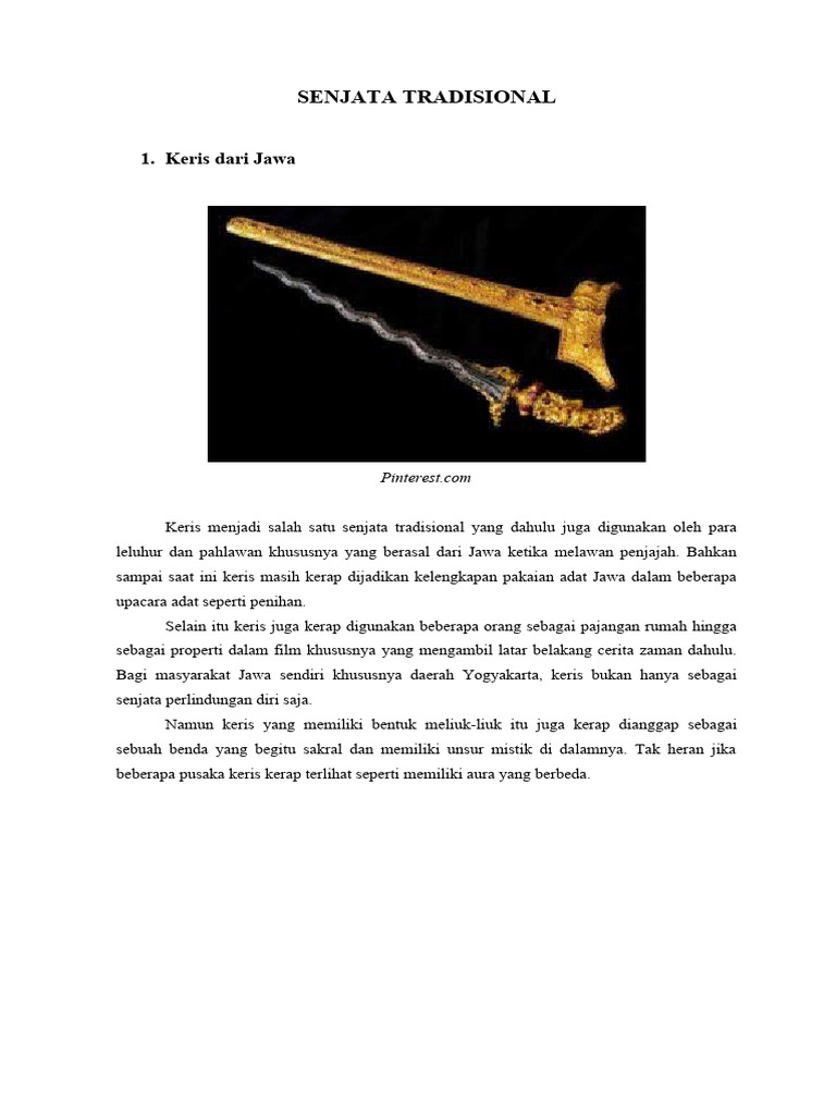 Parang Salawaku: Senjata Tradisional Maluku | PDF