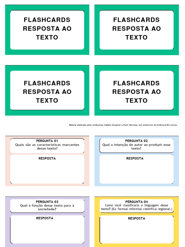 PDF Cards_resposta Ao Texto Analisado_painel Dos Textos Multimodais (1 ...