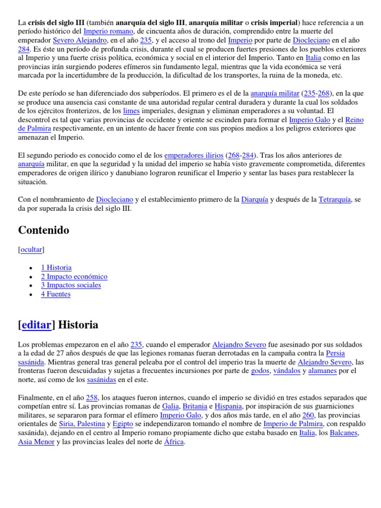 La Crisis Del Siglo III | PDF | imperio Romano | Roma antigua