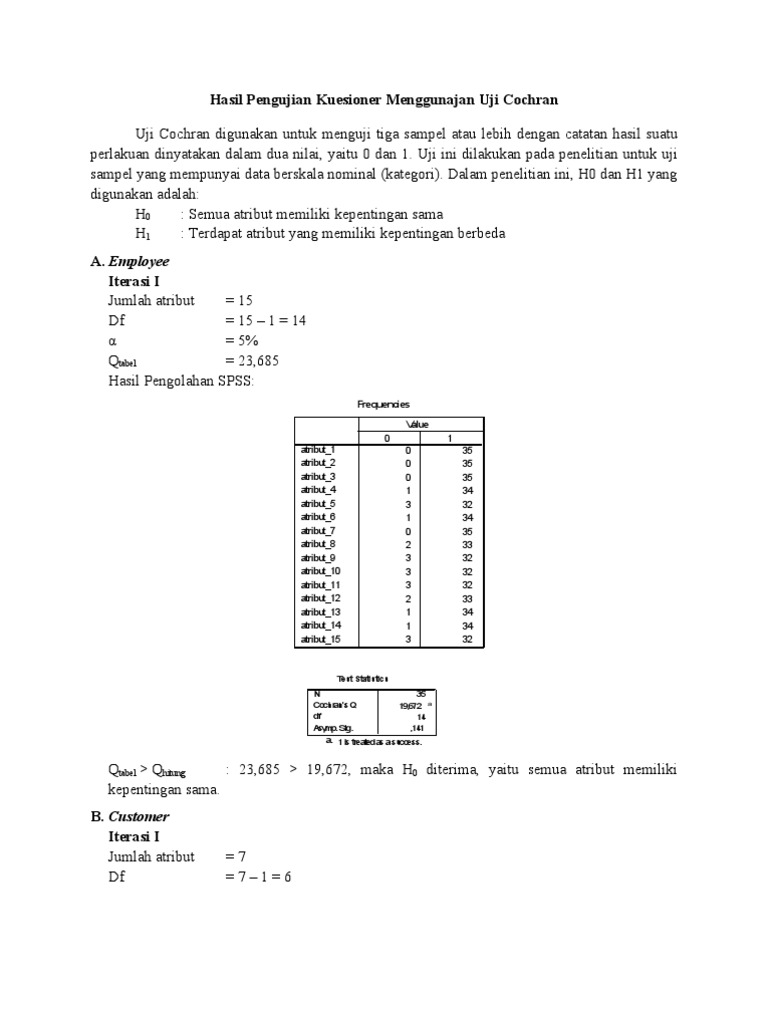 Uji Cochran: Analisis Atribut Penelitian | PDF