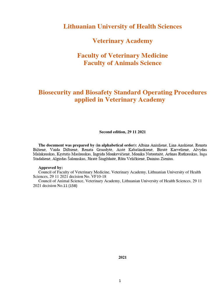 Biosecurity 2021 | PDF | Infection | Hospital Acquired Infection