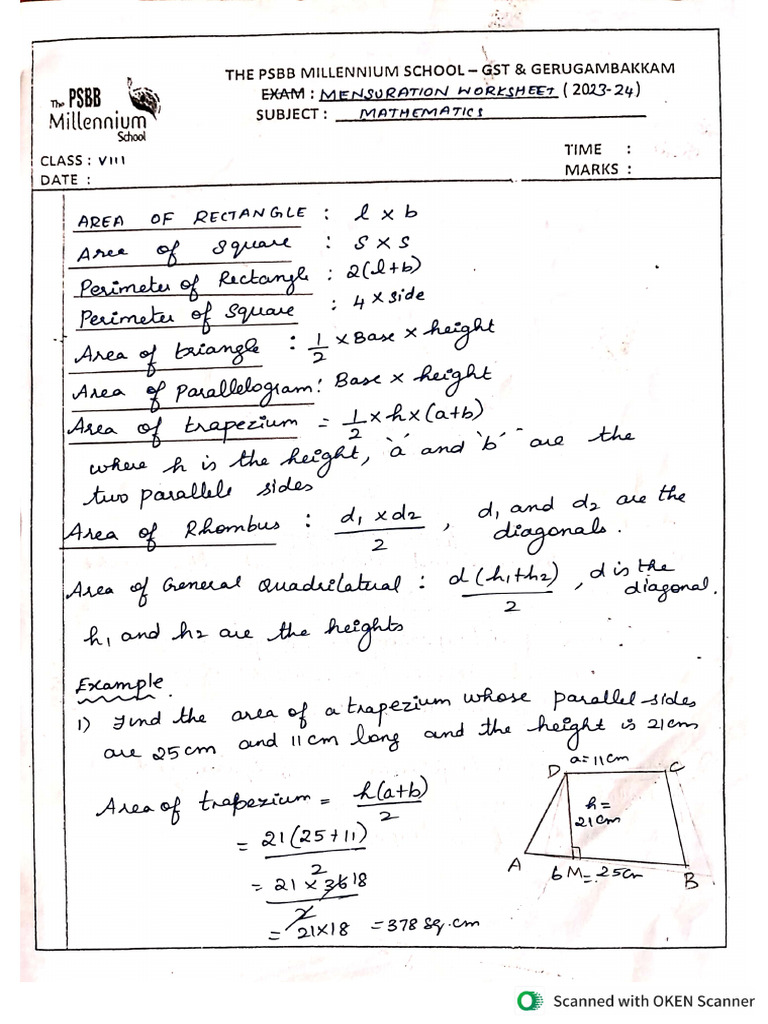 Std 8 Mensuration Maths Worksheet1702299996 2 Pdf