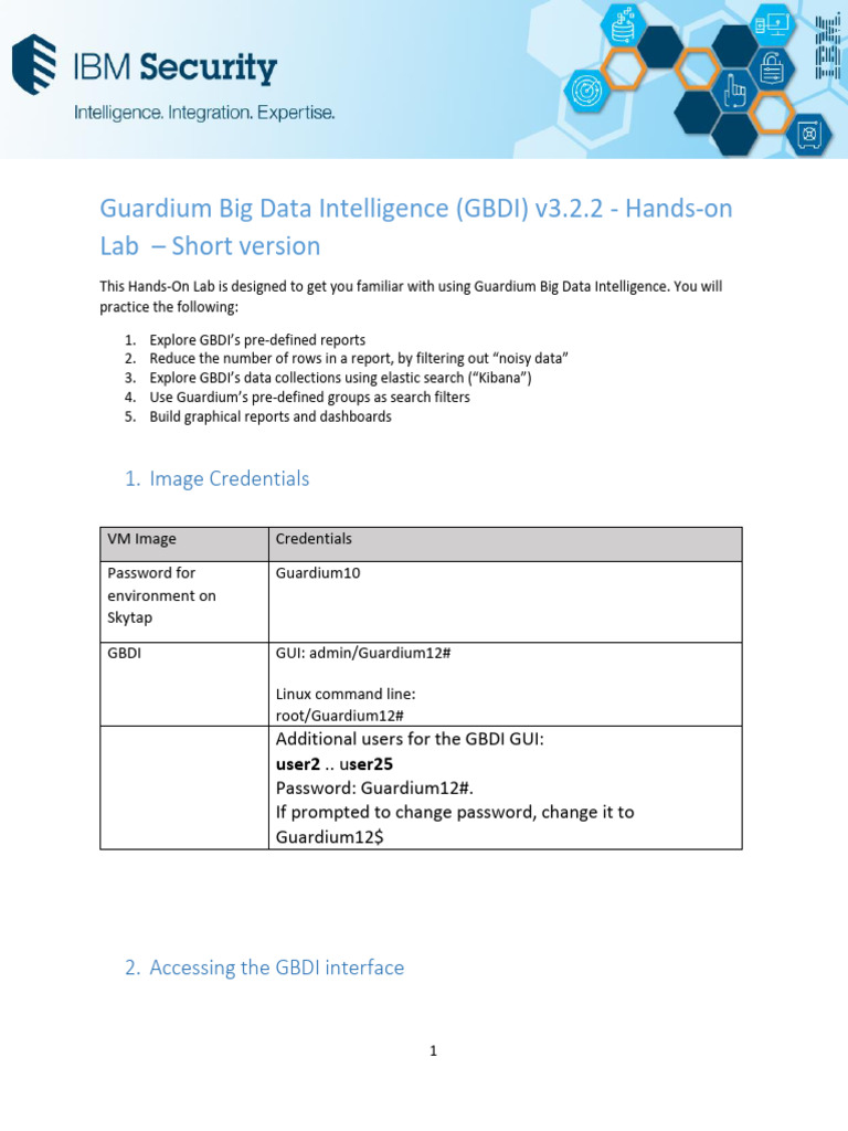 10.1 - Guardium Big Data Intelligence v3.2.2 Short - Lab | PDF | Databases | Graphical User ...
