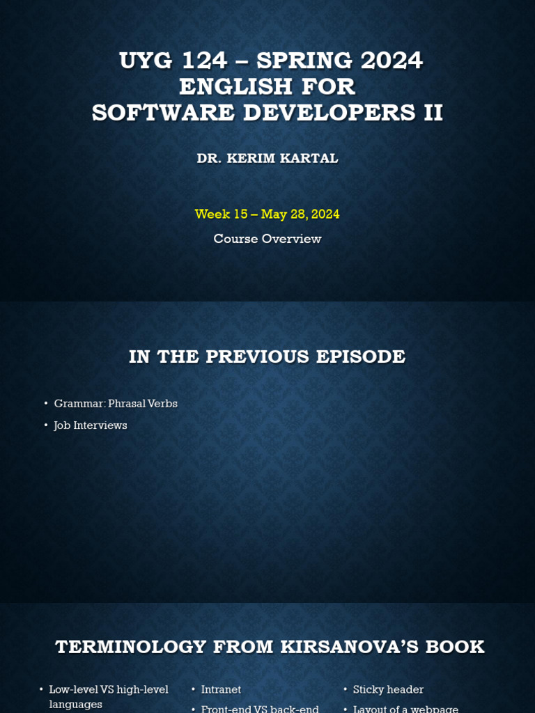 Slideshow Week 15 Last Week | PDF | Linguistics | Grammar