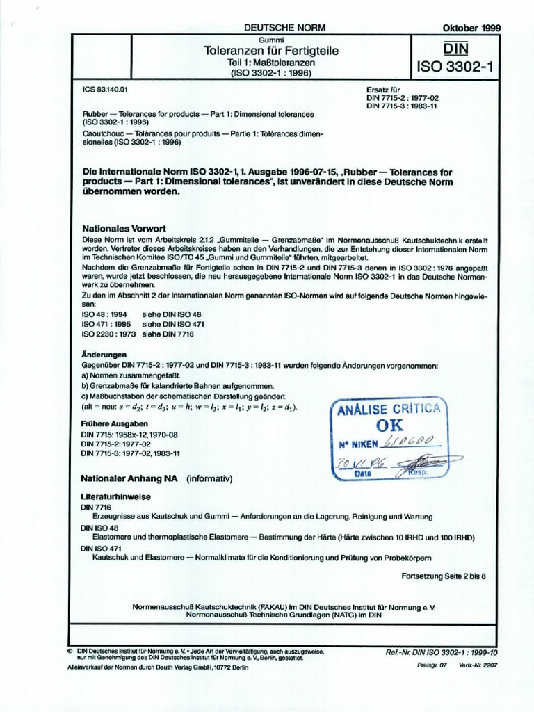 Din Iso 3302-1 | PDF