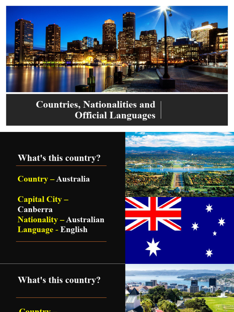 Countries, Nationalities and Offiicial Languages | PDF | Linguistics ...