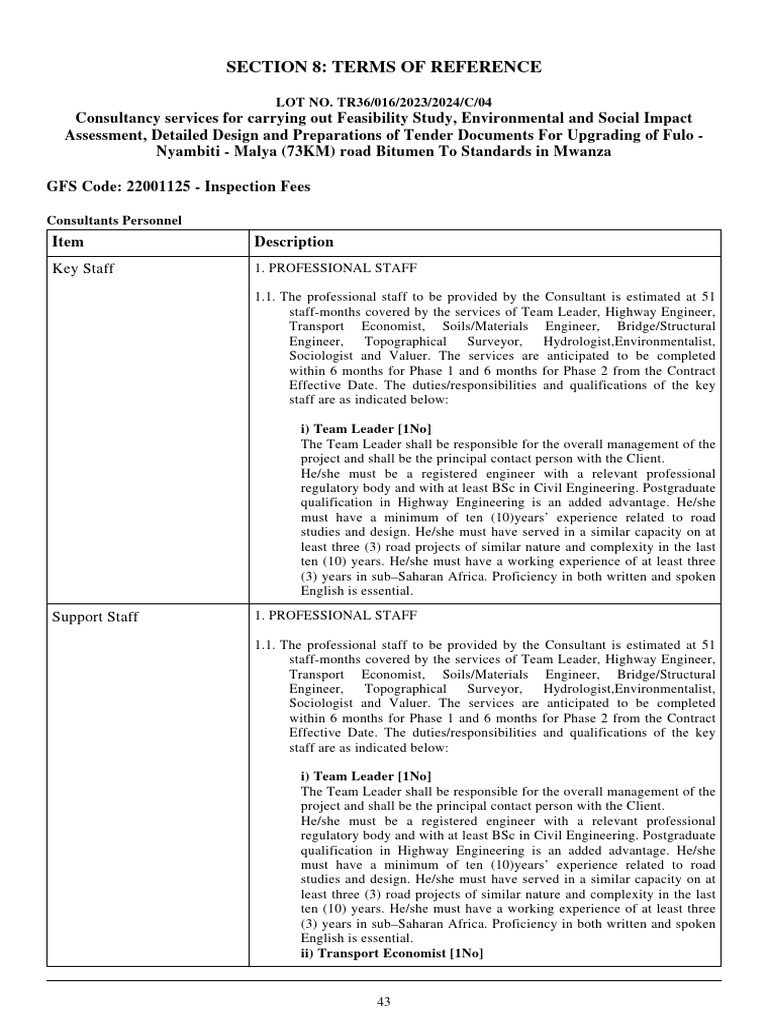 Original ToR - 2 | Download Free PDF | Consultant | Environmental ...