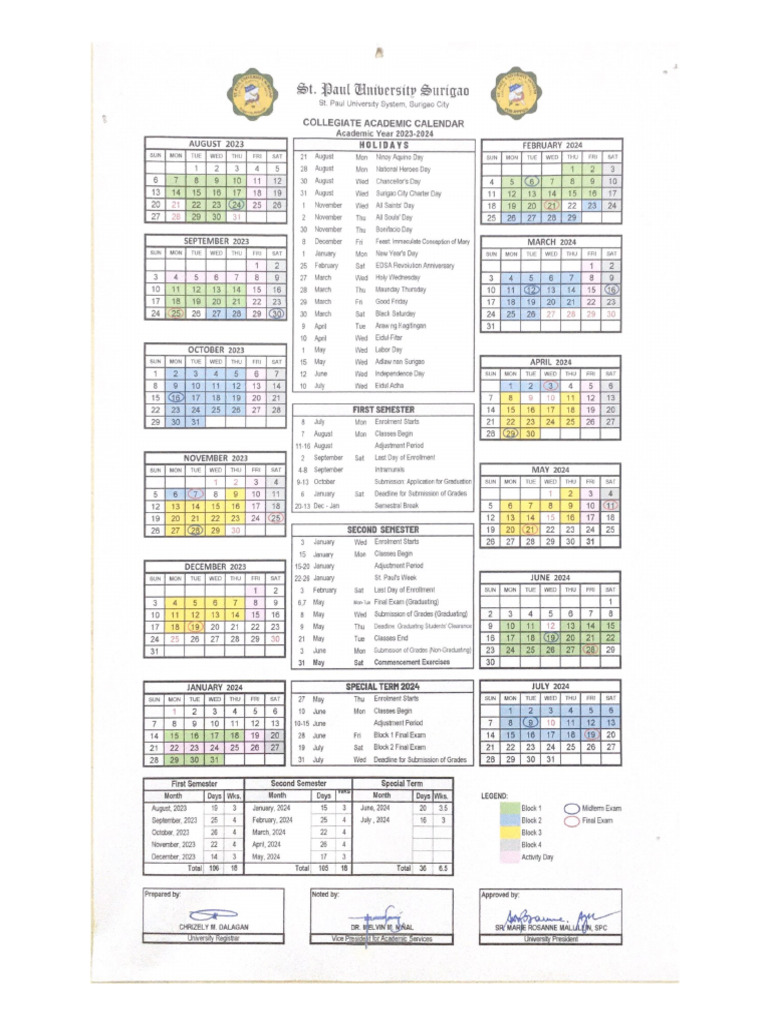 Revised Academic Calendar AY 23 24 2 | PDF