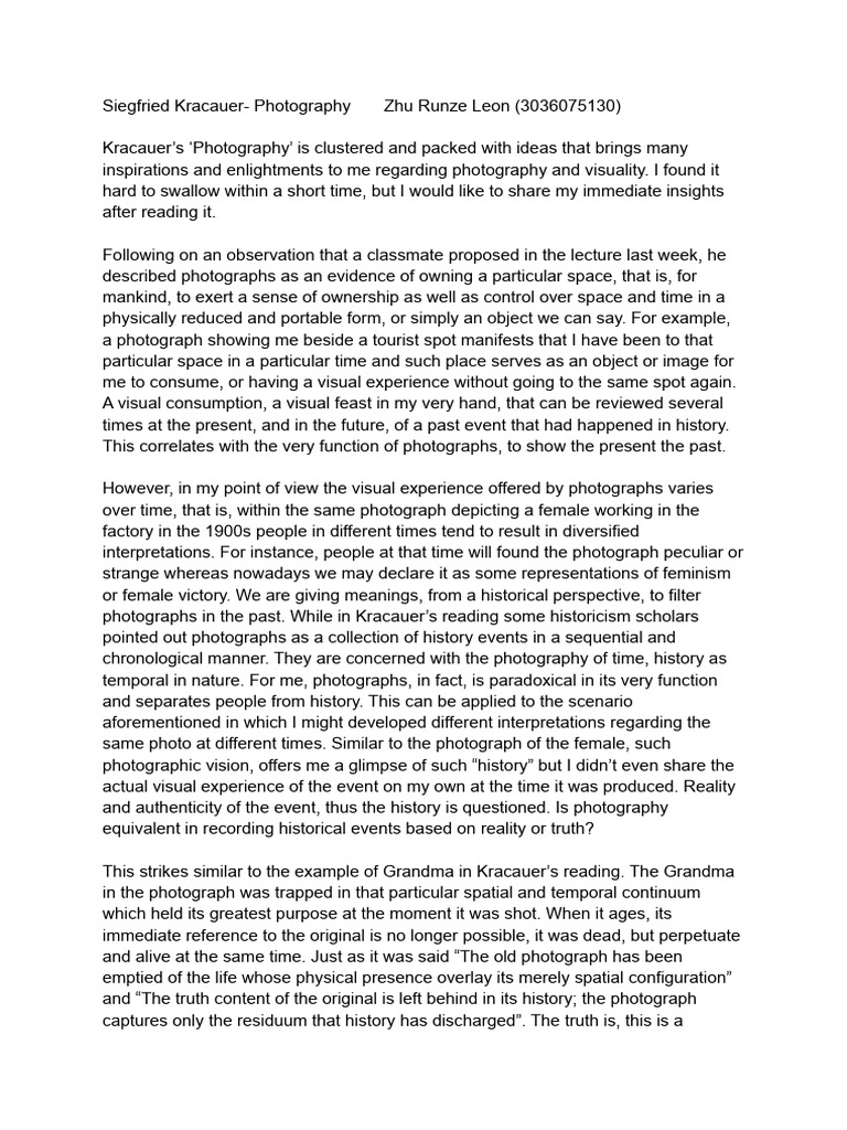 CLIT2025 Reading Response Paper | PDF | Truth | Time