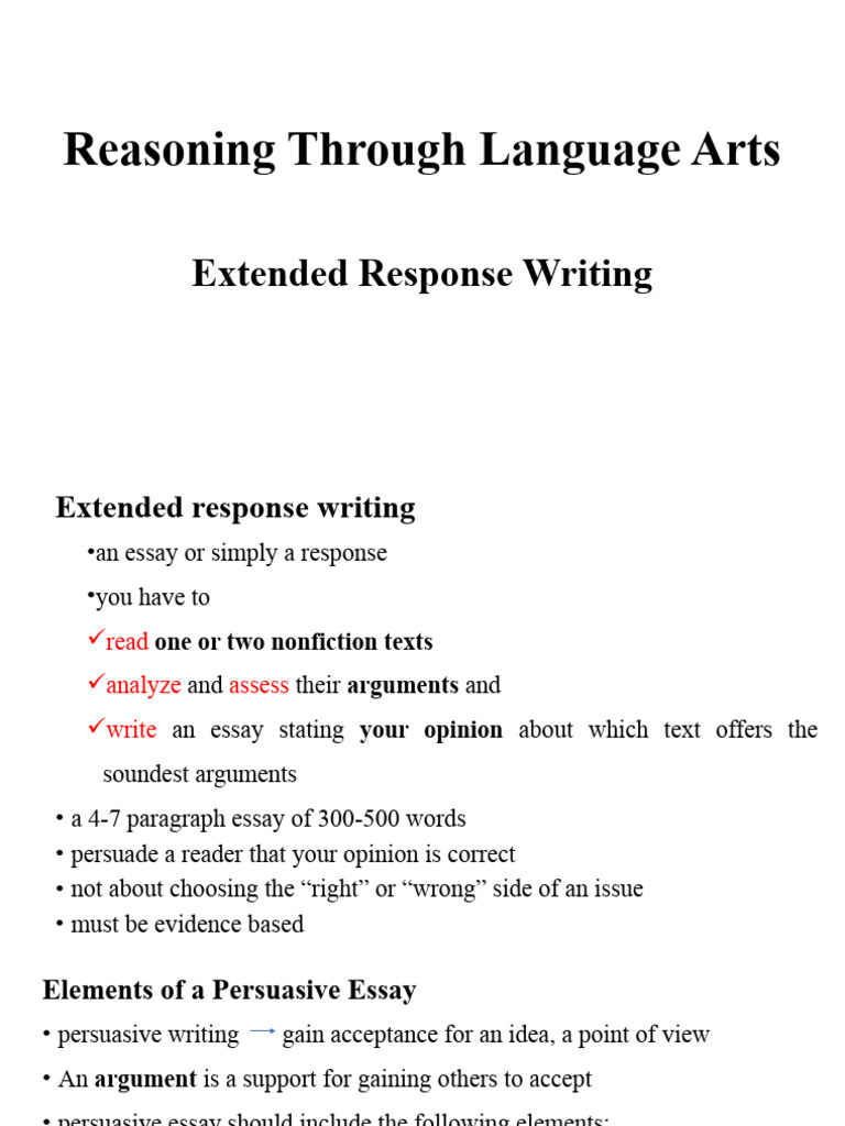 Extended Response Writing | PDF