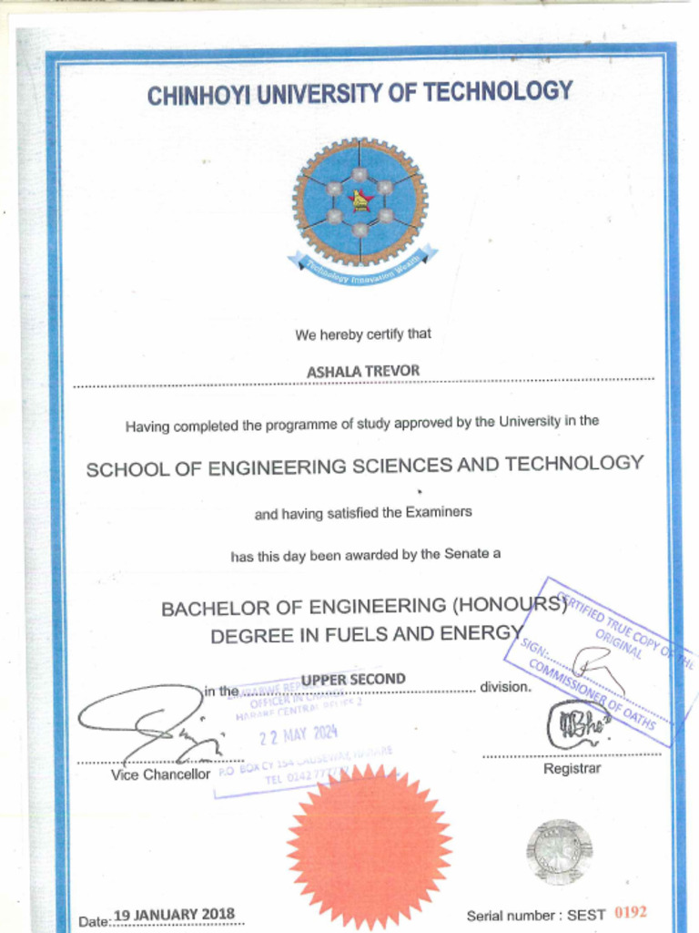 Degree Cert and Transcript | PDF