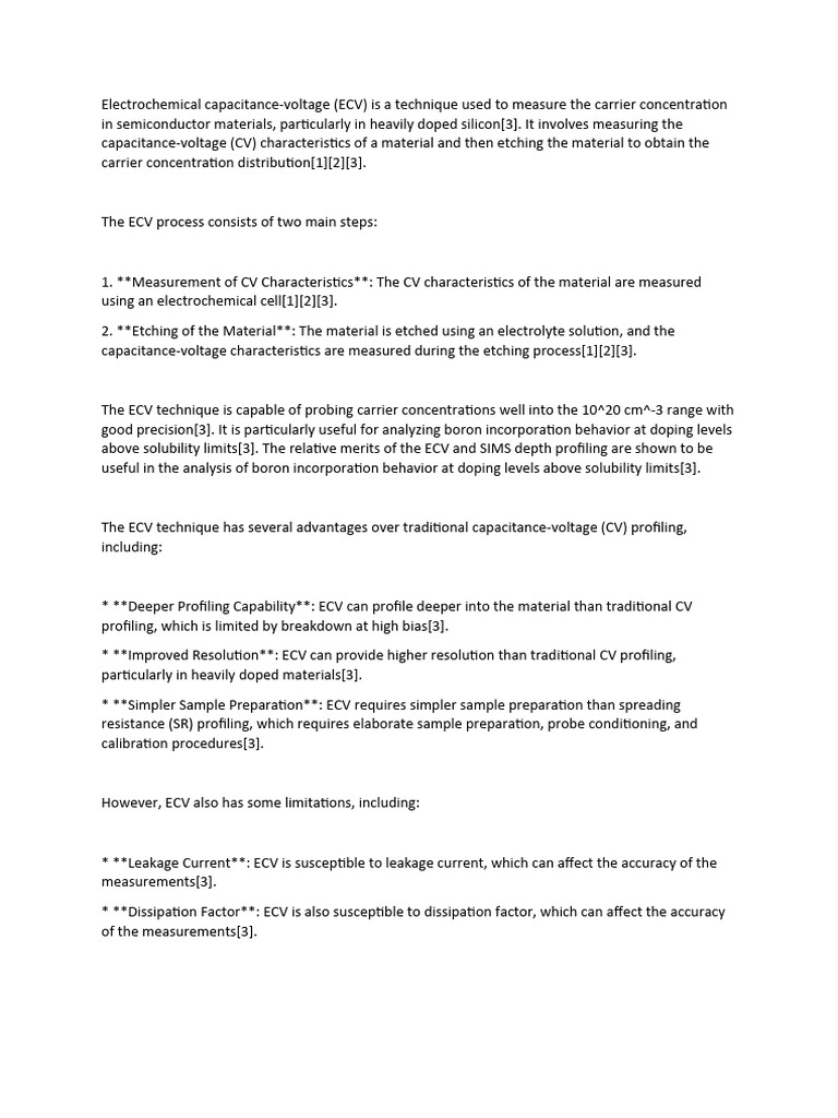 (ecv) test | PDF | Doping (Semiconductor) | Semiconductors