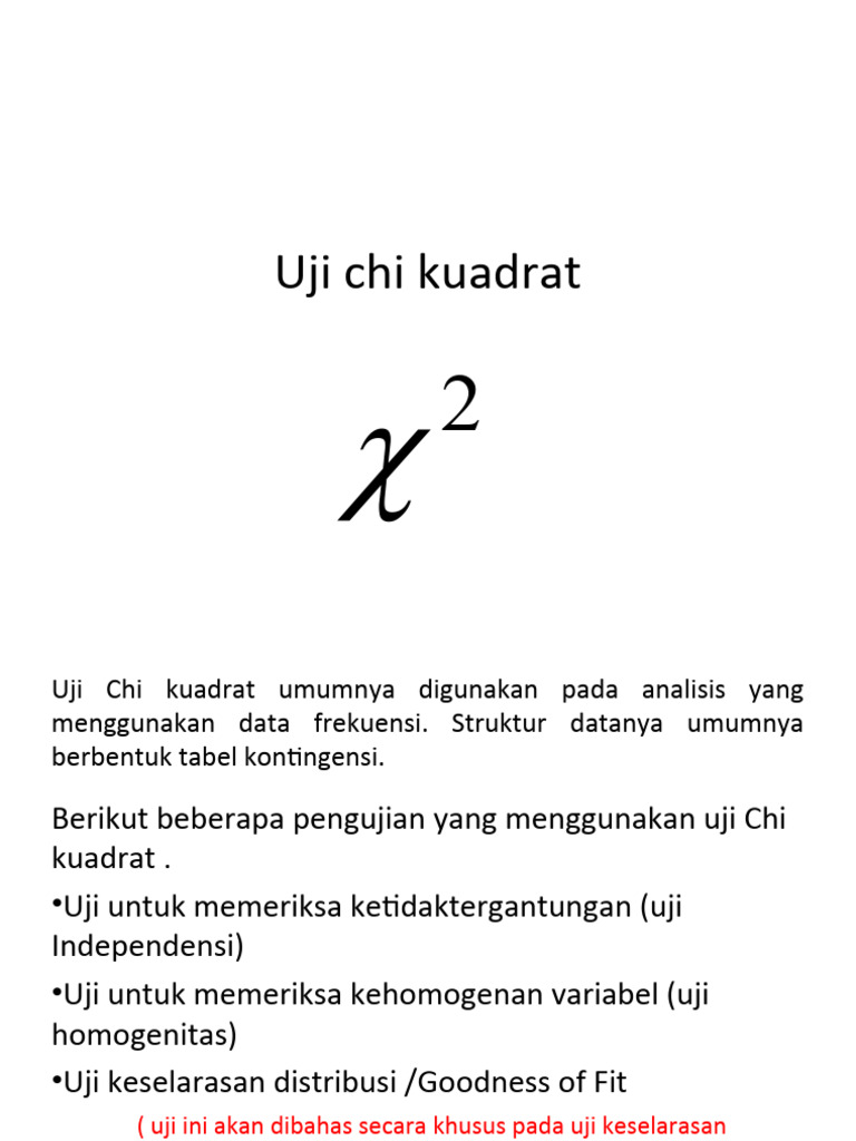 Uji Chi Kuadrat | PDF