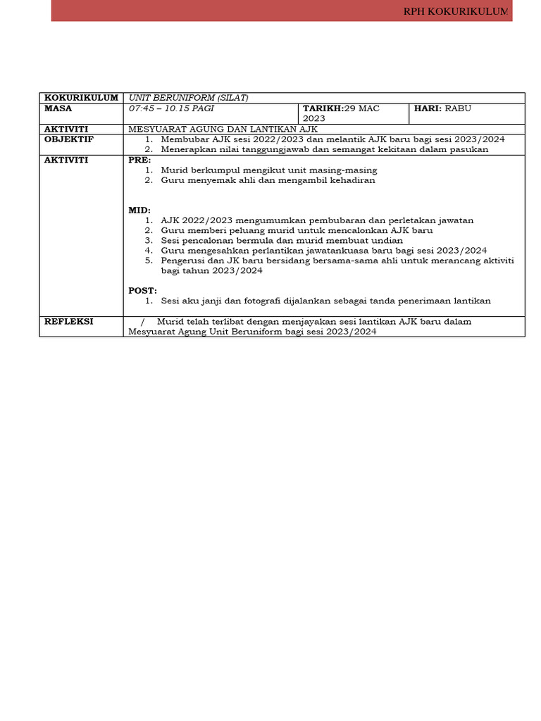 RPH Ko (Unit Beruniform) (2) | PDF