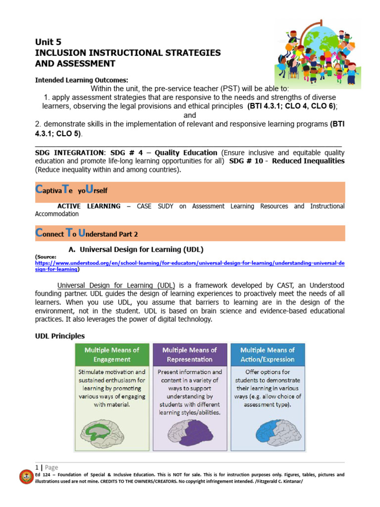 Ed 124 Unit 5 Part 2.docx | PDF | Learning | Inclusion (Education)
