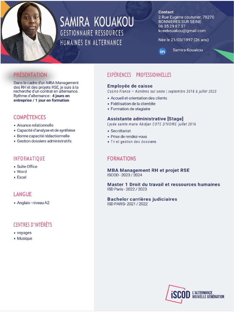 CV Samira Kouakou | PDF